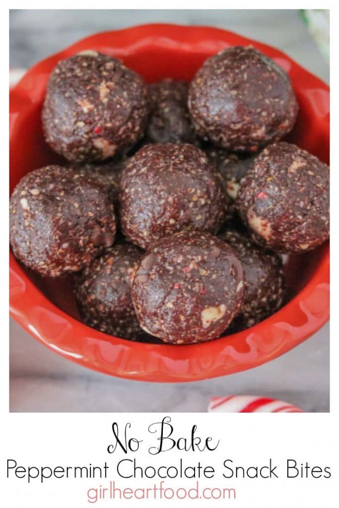 No Bake Peppermint Chocolate Snack Bites | Girl Heart Food®