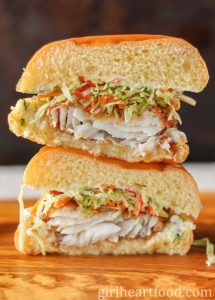 Crispy Fried Fish Burger Recipe | Girl Heart Food®