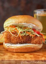 Crispy Fried Fish Burger Recipe | Girl Heart Food®