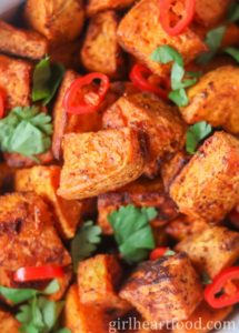 Roasted Sweet Potato Chunks | Girl Heart Food®
