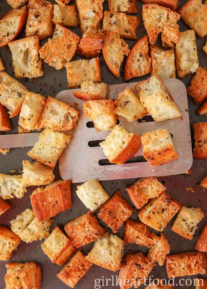 Homemade Croutons Recipe (use that leftover bread) | Girl Heart Food®