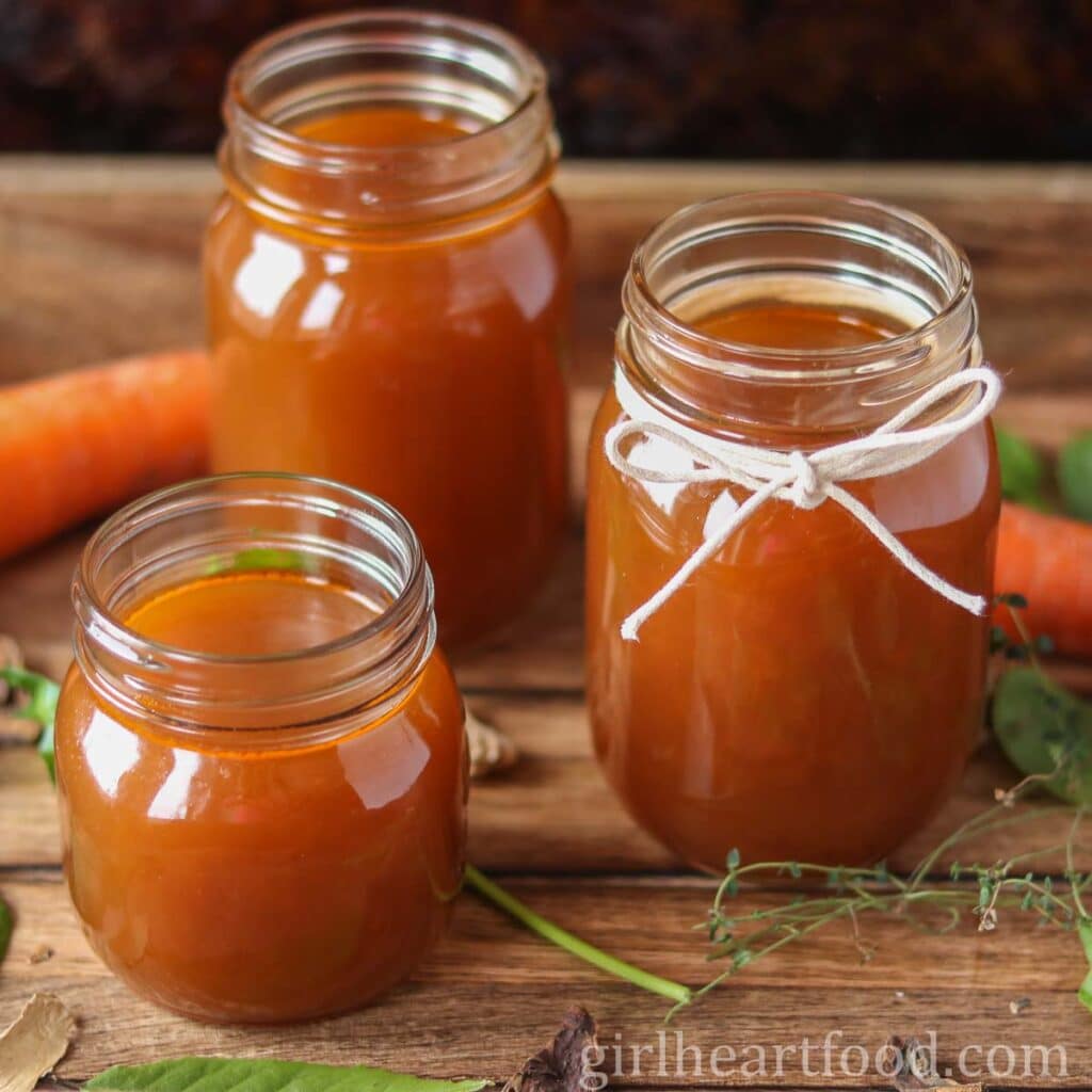 Veggie Broth Recipe | Girl Heart Food®