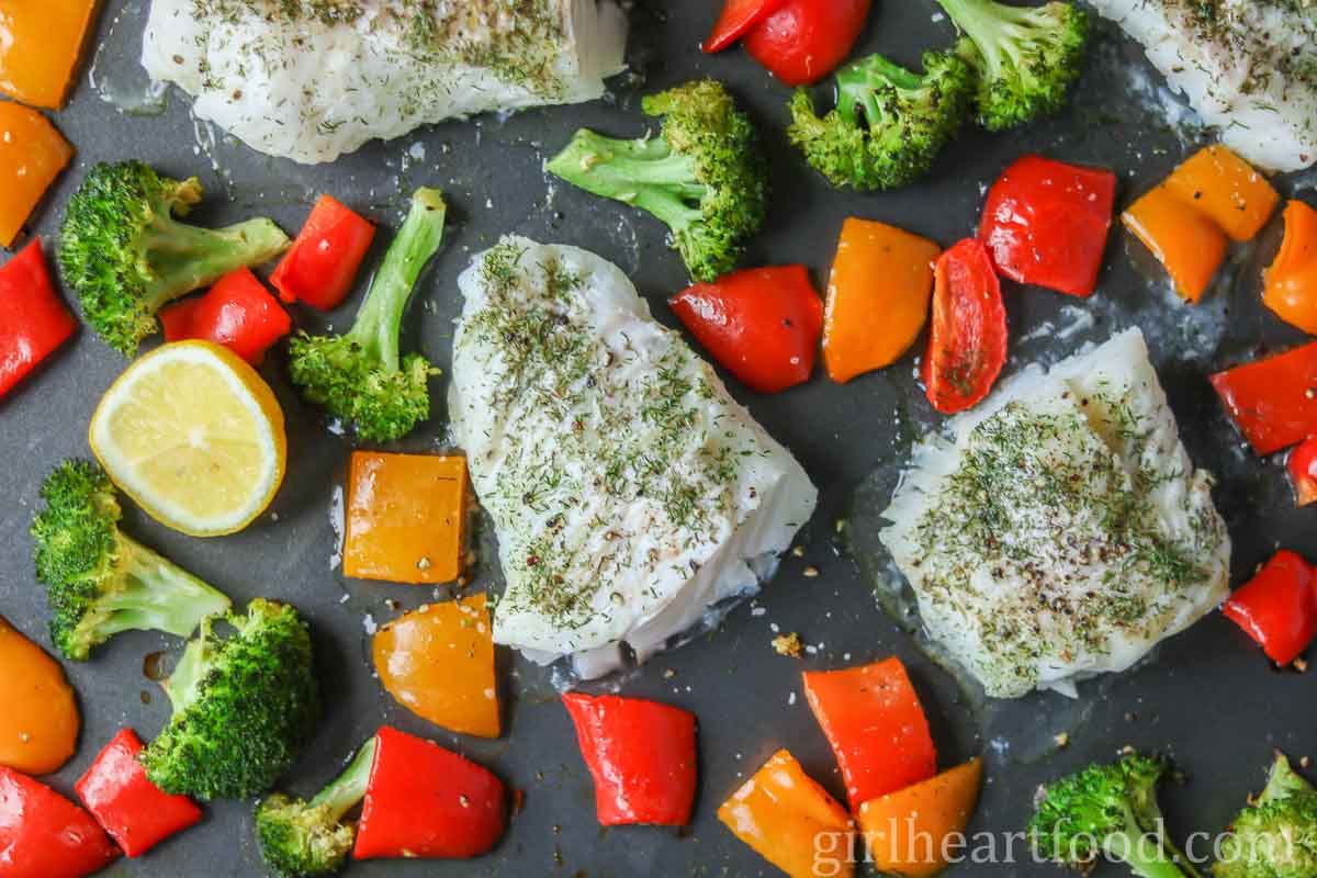 Oven Baked Cod with Lemon & Dill | Girl Heart Food