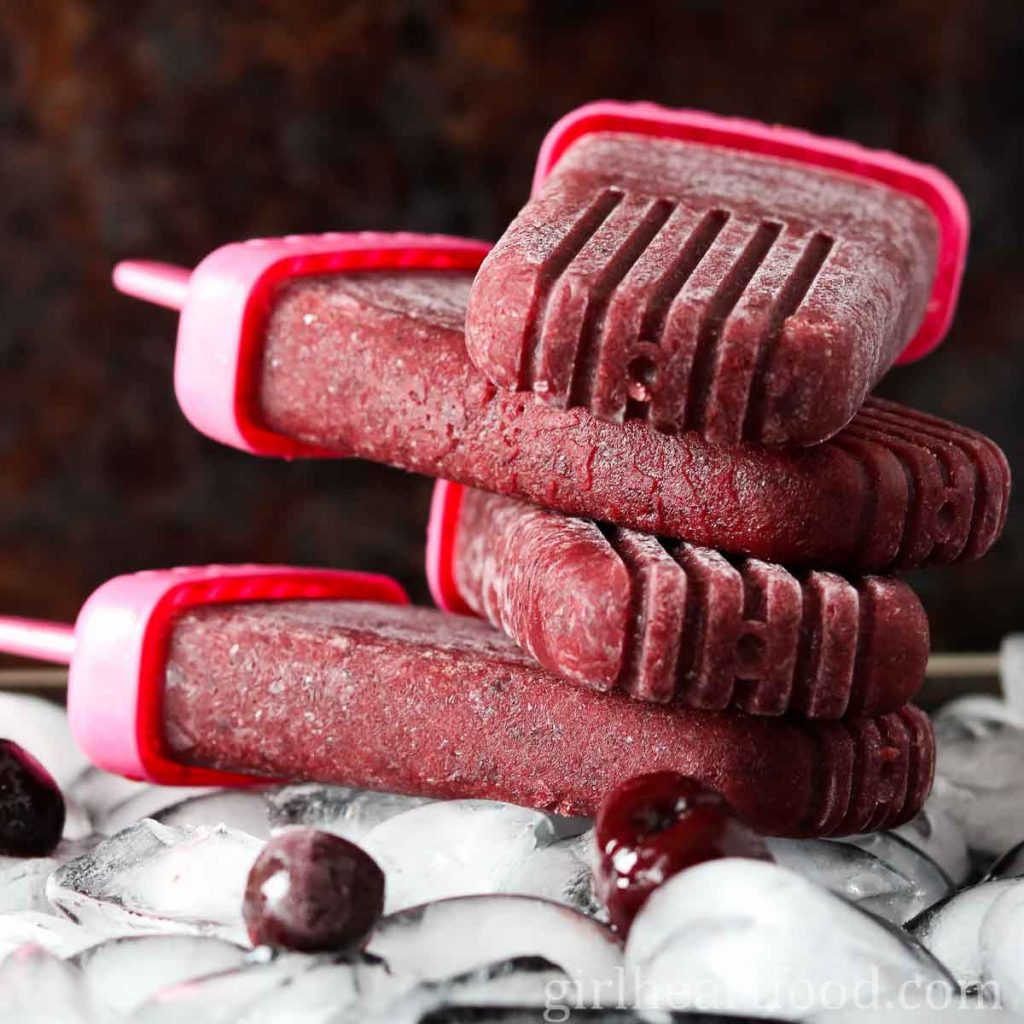 Cherry Vanilla Ice Pops | Girl Heart Food®