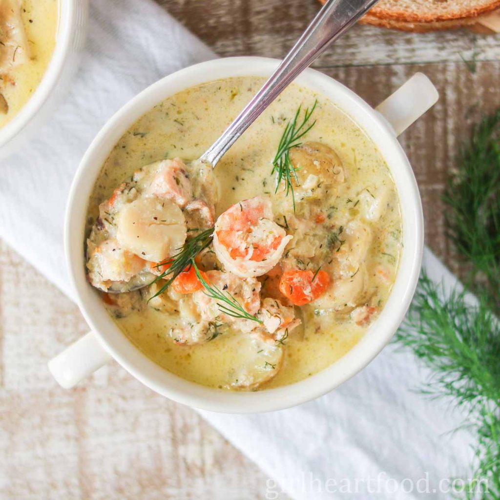 Creamy Seafood Chowder | Girl Heart Food®