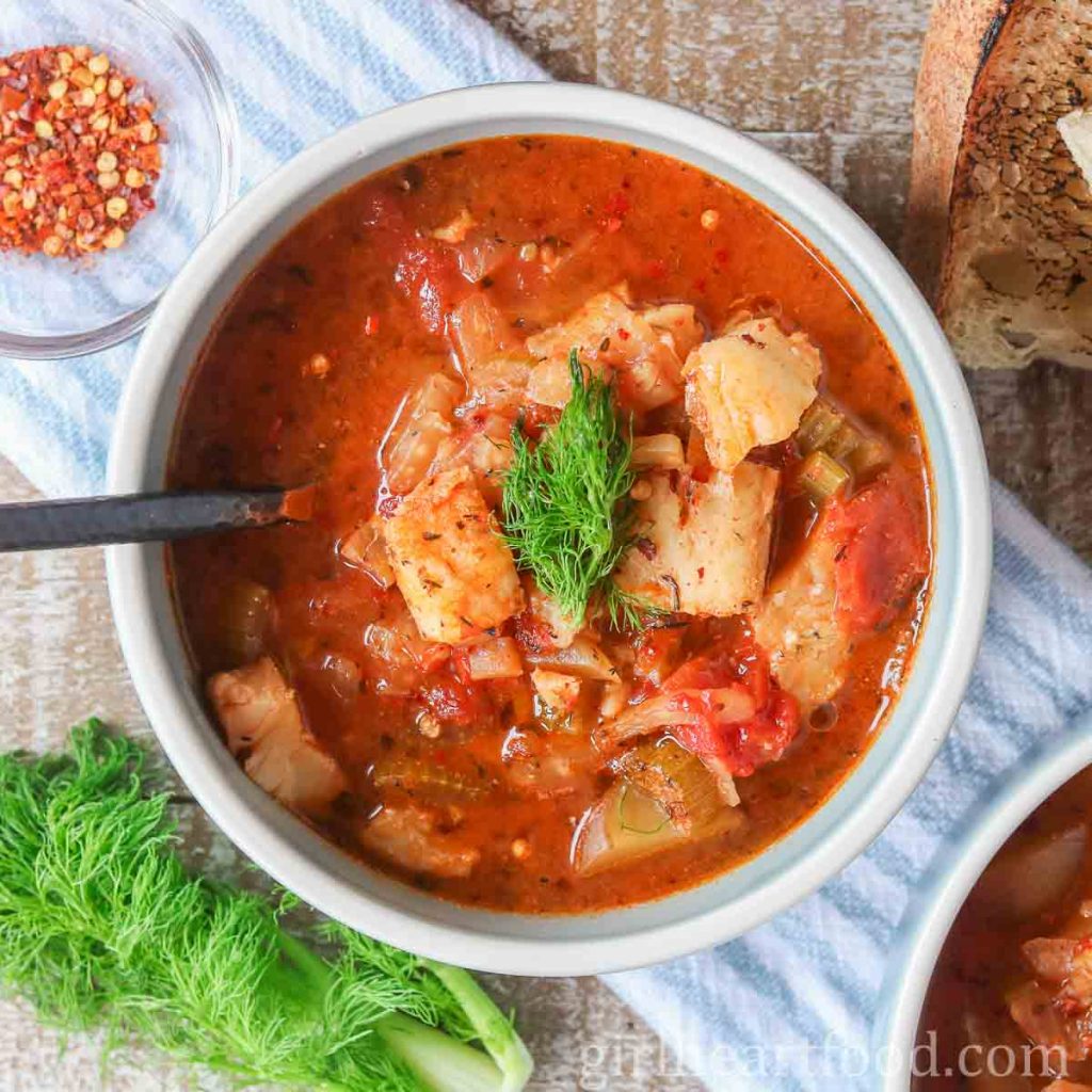 Tomato Fish Stew Recipe | Girl Heart Food®