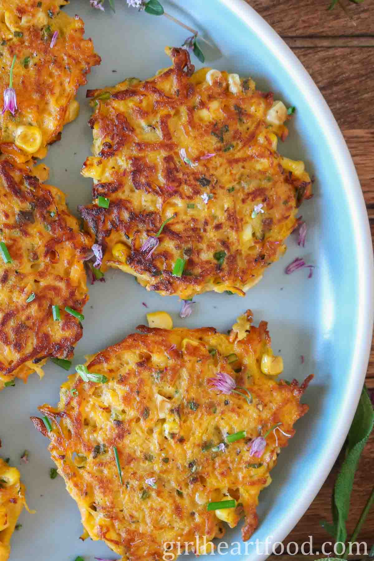 Butternut Squash Fritters with Corn (big batch) | Girl Heart Food