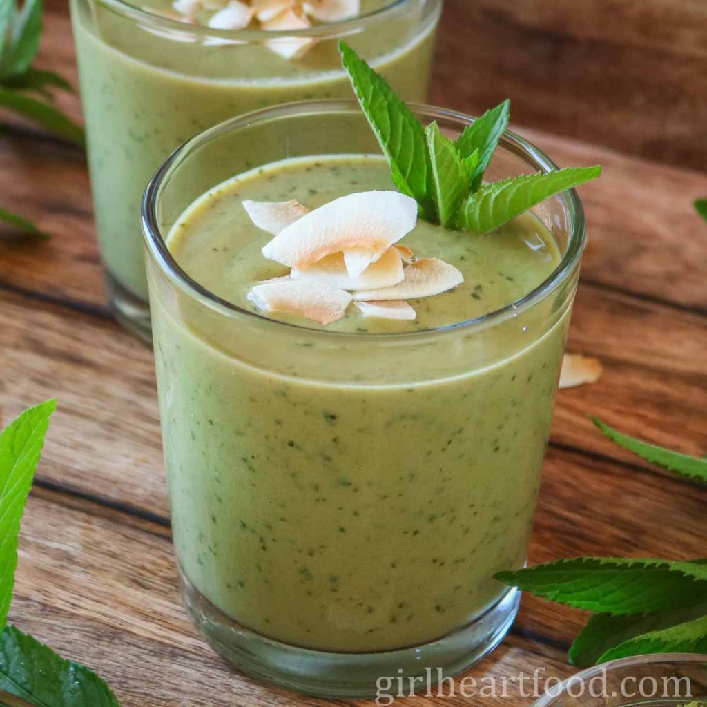 Matcha Smoothie With Mint | Girl Heart Food®