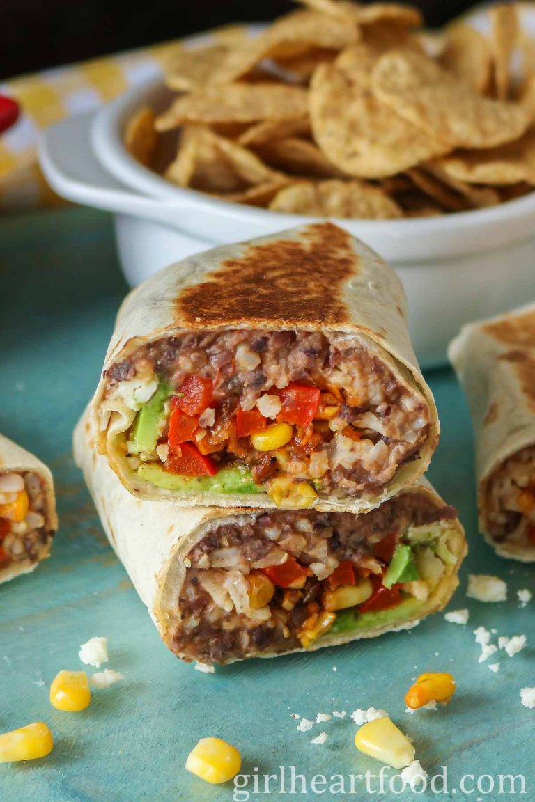 Refried Bean Burrito Recipe | Girl Heart Food®