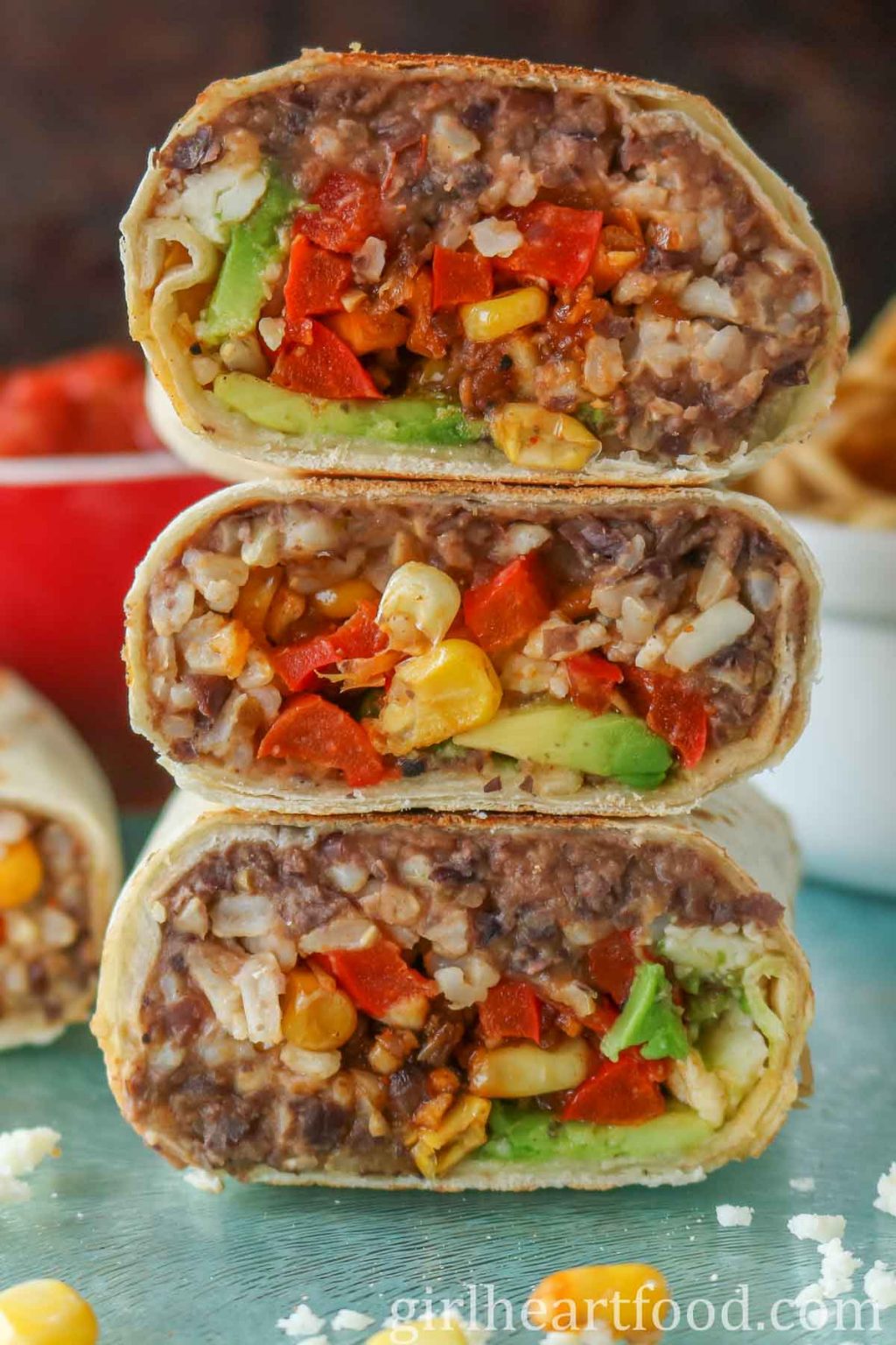 Refried Bean Burrito Recipe | Girl Heart Food®