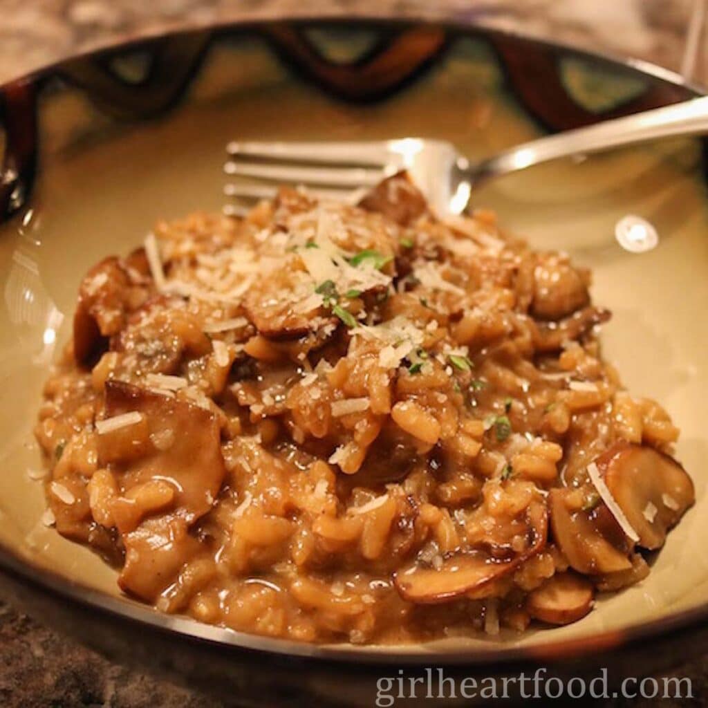 Easy Mushroom Risotto Recipe | Girl Heart Food®