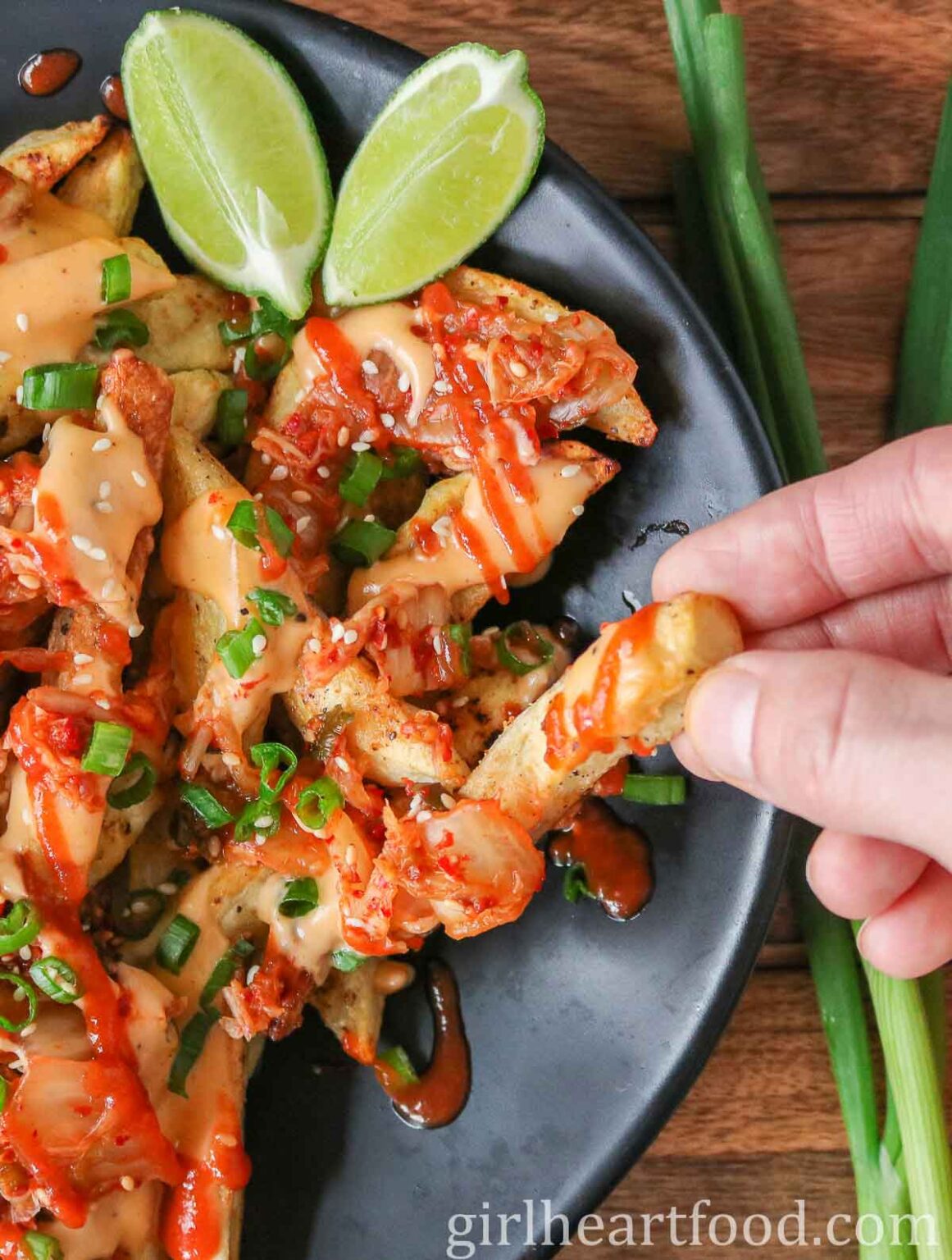 Cheesy Kimchi Fries | Girl Heart Food®