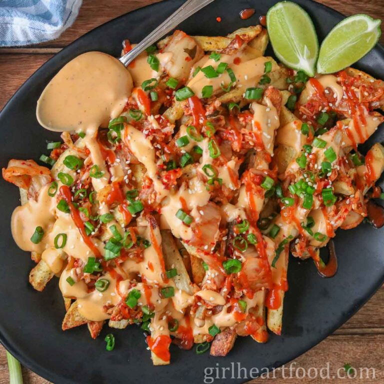 Cheesy Kimchi Fries | Girl Heart Food®