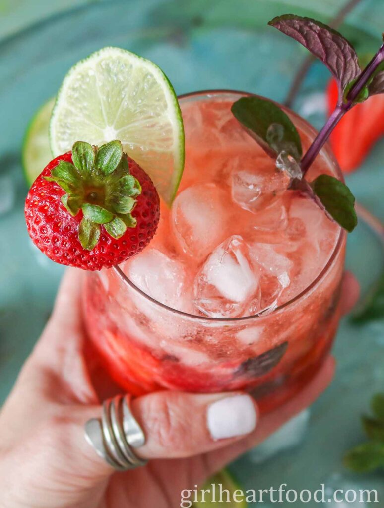 Strawberry Mocktail Recipe | Girl Heart Food®