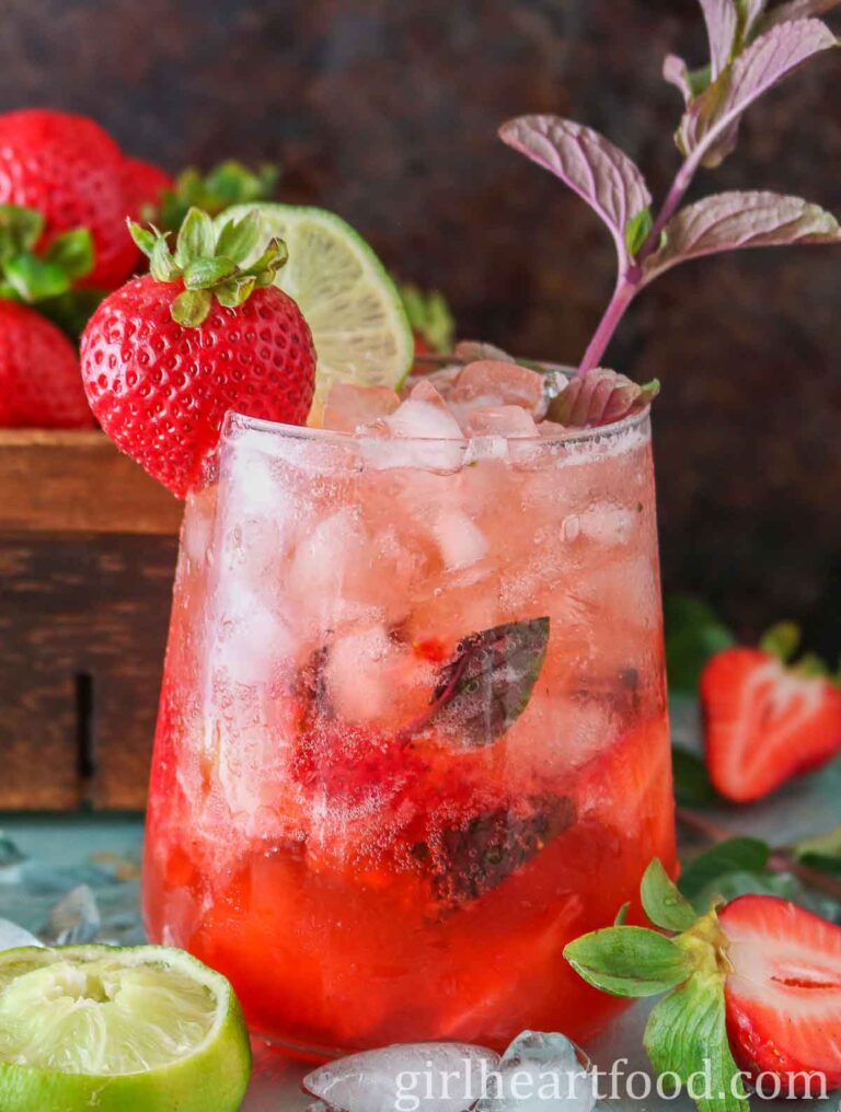 Strawberry Mocktail Recipe | Girl Heart Food®