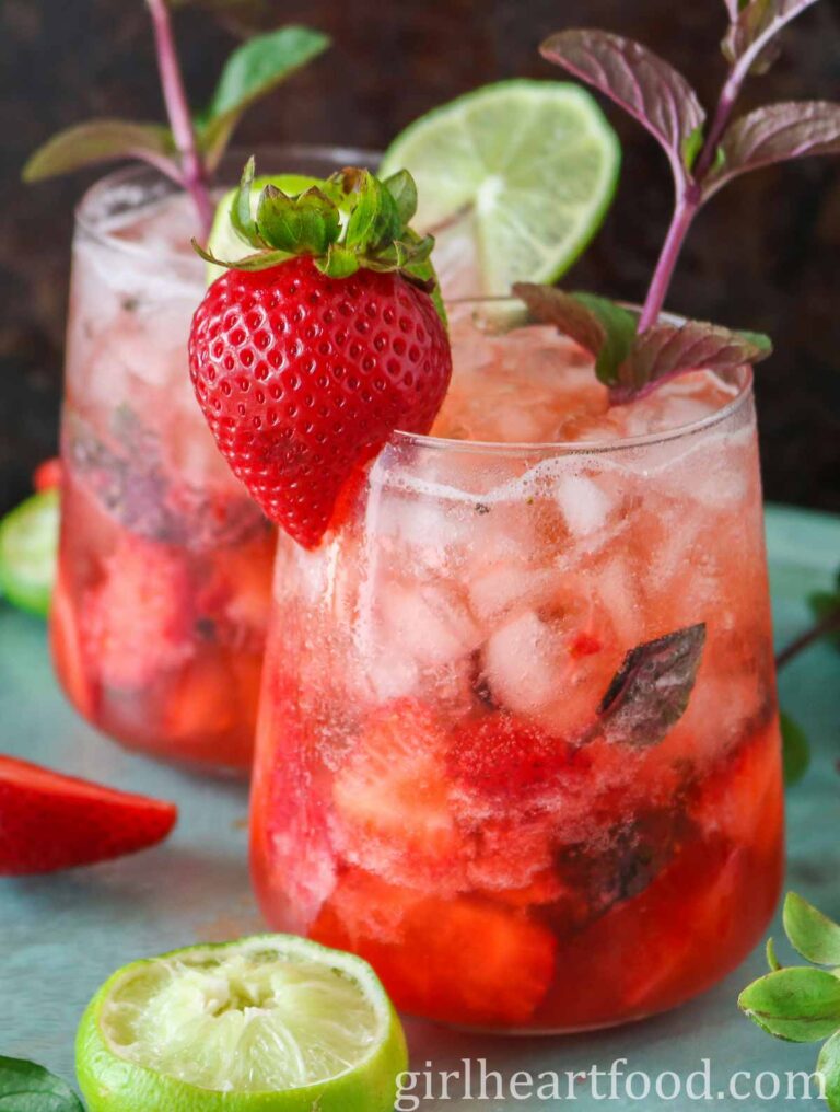 Strawberry Mocktail Recipe | Girl Heart Food®