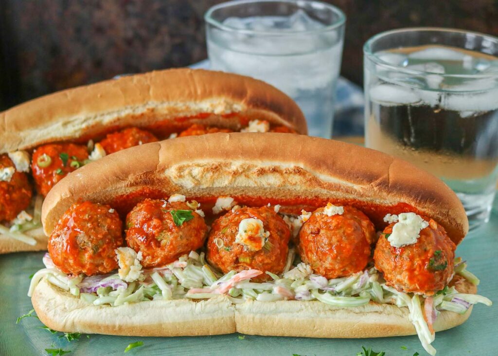 Buffalo Turkey Meatball Sub | Girl Heart Food®