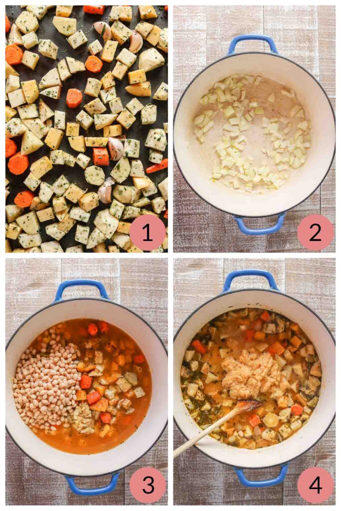 Chunky Vegetable Soup (With Roasted Root Veggies) | Girl Heart Food®