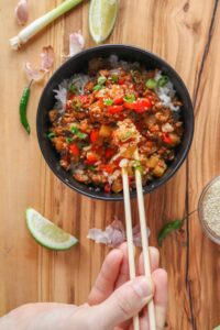 Ground Chicken Rice Bowl Recipe | Girl Heart Food®