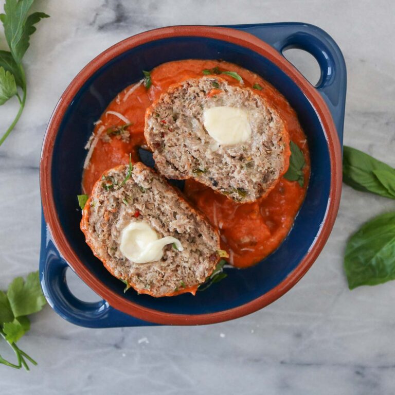 Cheesy Jumbo Meatballs | Girl Heart Food®