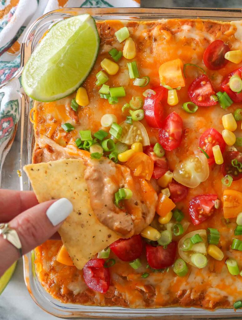 Cheesy Refried Bean Dip | Girl Heart Food®