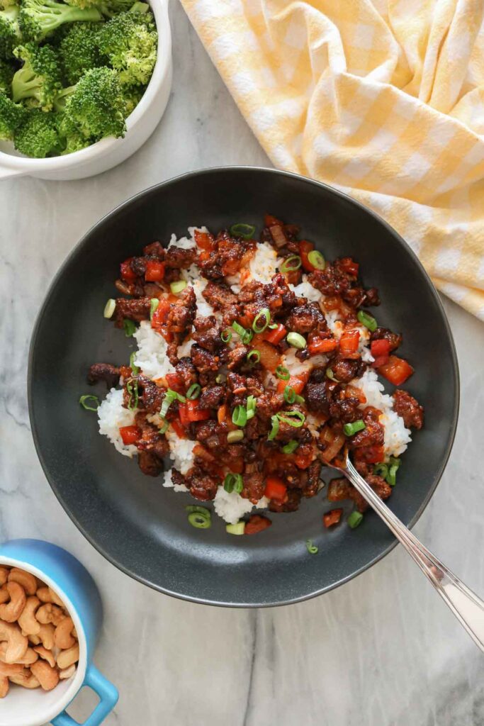 Spicy Ground Beef Rice Bowls | Girl Heart Food®