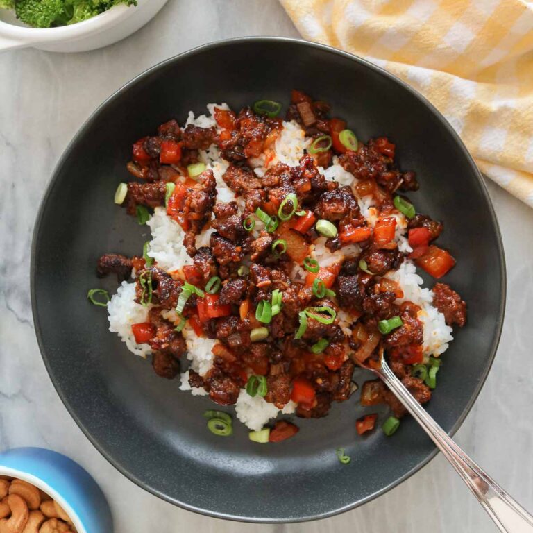 Spicy Ground Beef Rice Bowls | Girl Heart Food®