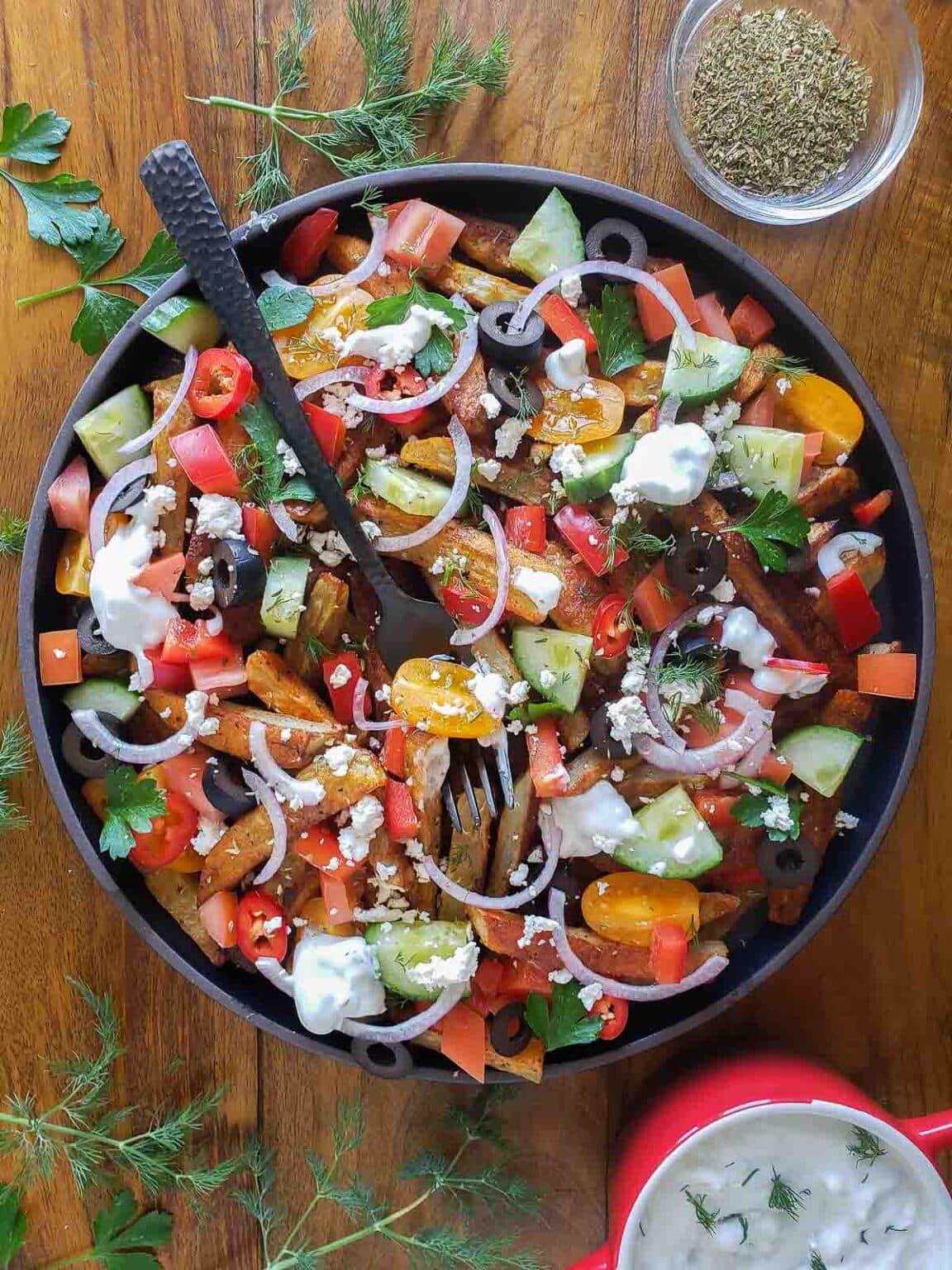 Mediterranean Fries | Girl Heart Food®