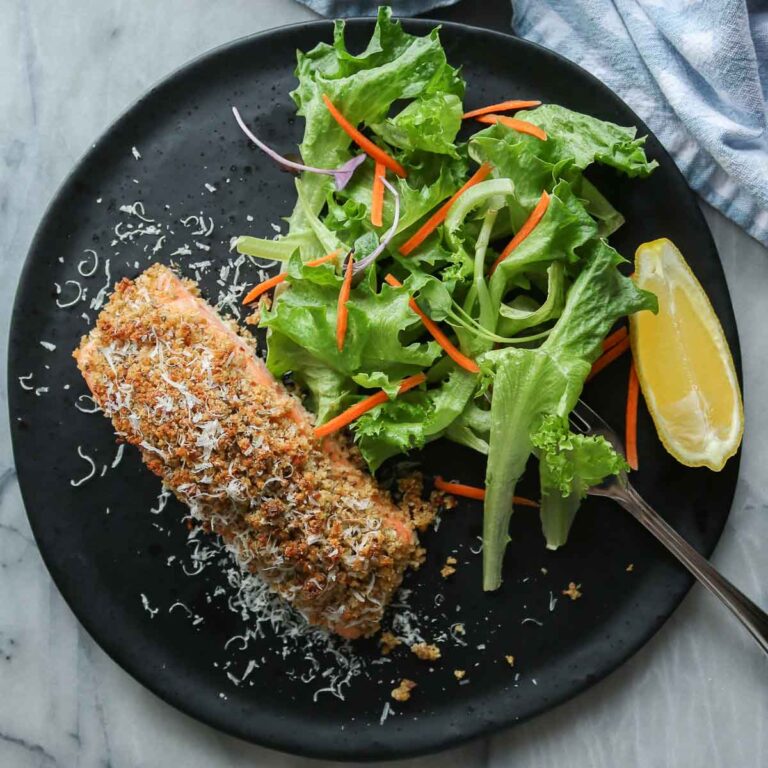 Baked Salmon With Bread Crumb Topping | Girl Heart Food®